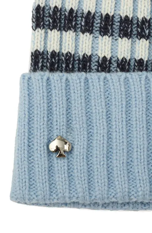 Kate Spade New York Stripe Cuff Beanie - Blue Multi