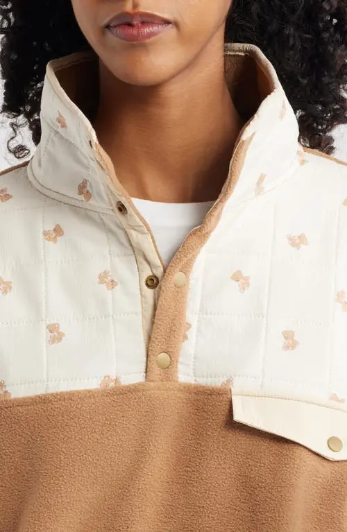 HAPPY CAMP3R Campy Dreams Fleece Quarter Snap Pullover - Khaki