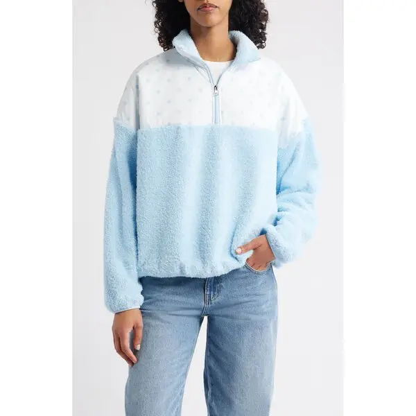 HAPPY CAMP3R Sprinkle Aria Half-zip Fleece Pullover - Ice Blue