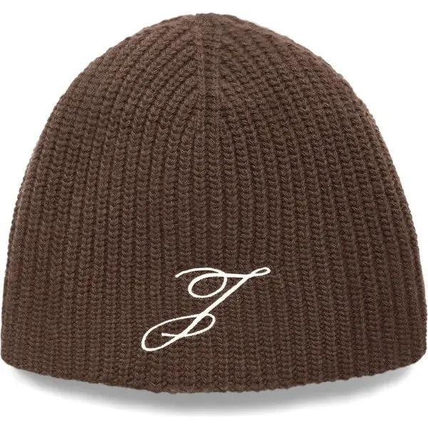 Jacquemus Le Bonnet Espiral Merino Wool Beanie - Dark Brown 880
