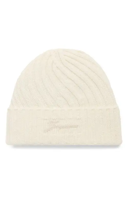 Jacquemus Le Bonnet Tourni Cashmere & Merino Wool Beanie - Off-white 110