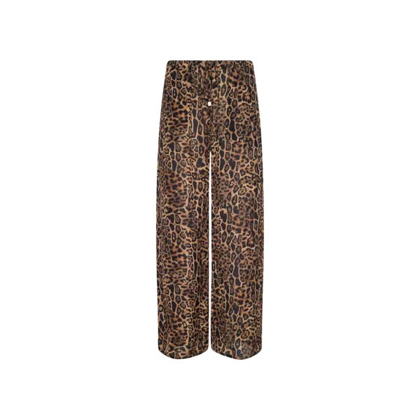 L'Agence Geraldine Cover-up Pants - Brown Multi Patch Leopard