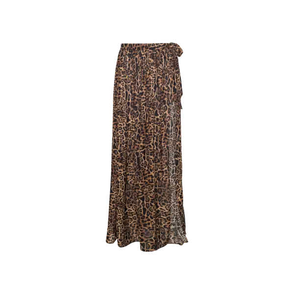 L'Agence Klaire Leopard Print Cover-up Skirt