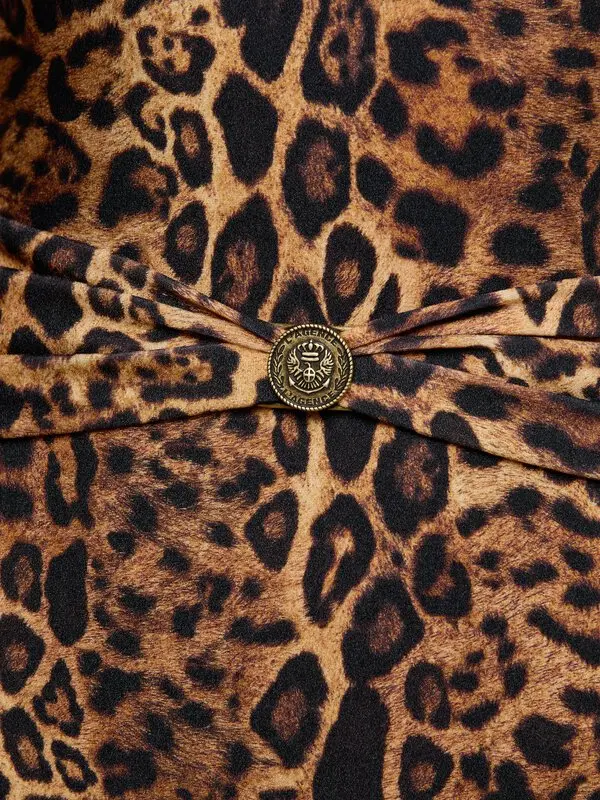 L'Agence Lisa Plunge One-piece Swimsuit - Brown Multi Patch Leopard