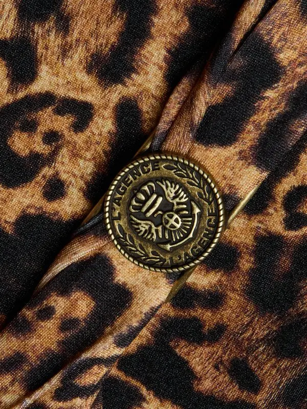 L'Agence Lisa Plunge One-piece Swimsuit - Brown Multi Patch Leopard