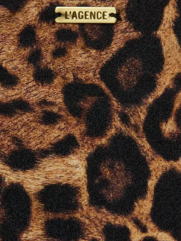 L'Agence Nicole Bikini Bottom - Brown Multi Patch Leopard