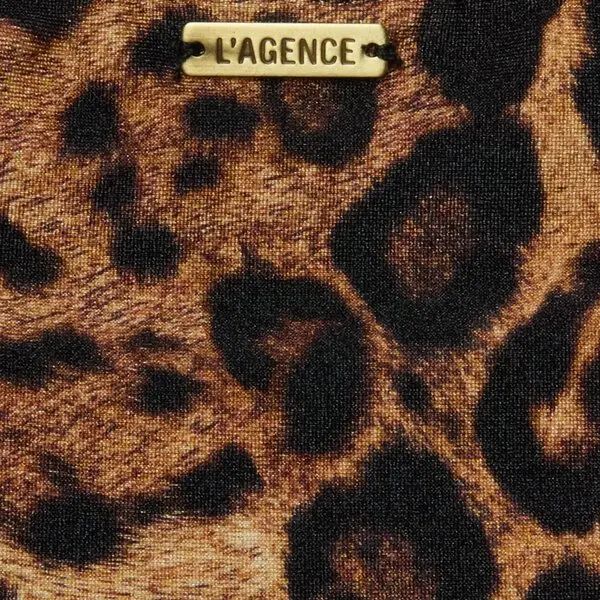 L'Agence Nicole Bikini Bottom - Brown Multi Patch Leopard