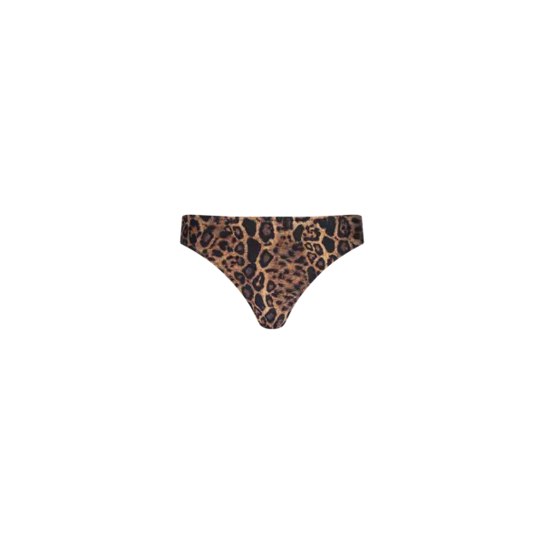 L'Agence Nicole Bikini Bottom - Brown Multi Patch Leopard