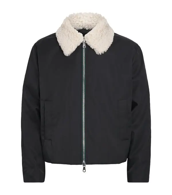 COLE BUXTON Faux Fur-collar Bomber Jacket