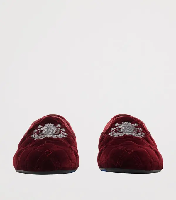 Burberry Velvet Quilted Slippers