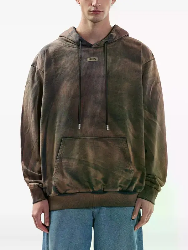 Gcds Logo-patch Hoodie - Brown