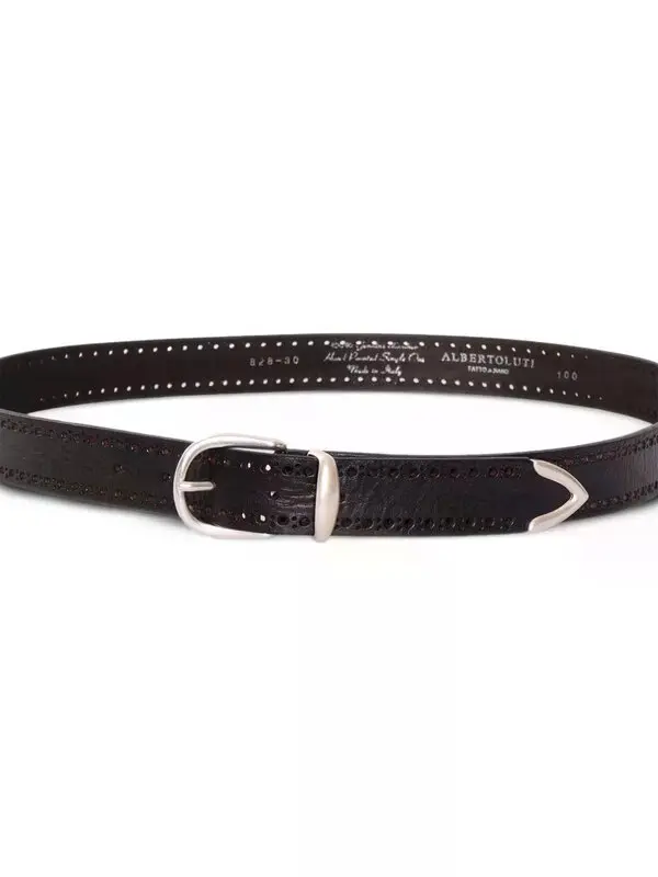 ALBERTO LUTI Perforated Leather Belt
