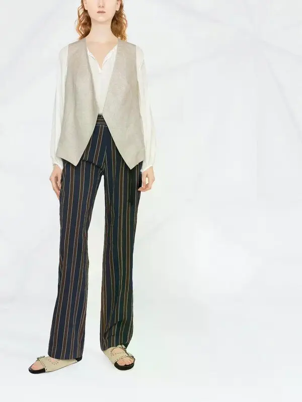 Tory Burch High-waisted Stripe-pattern Trousers