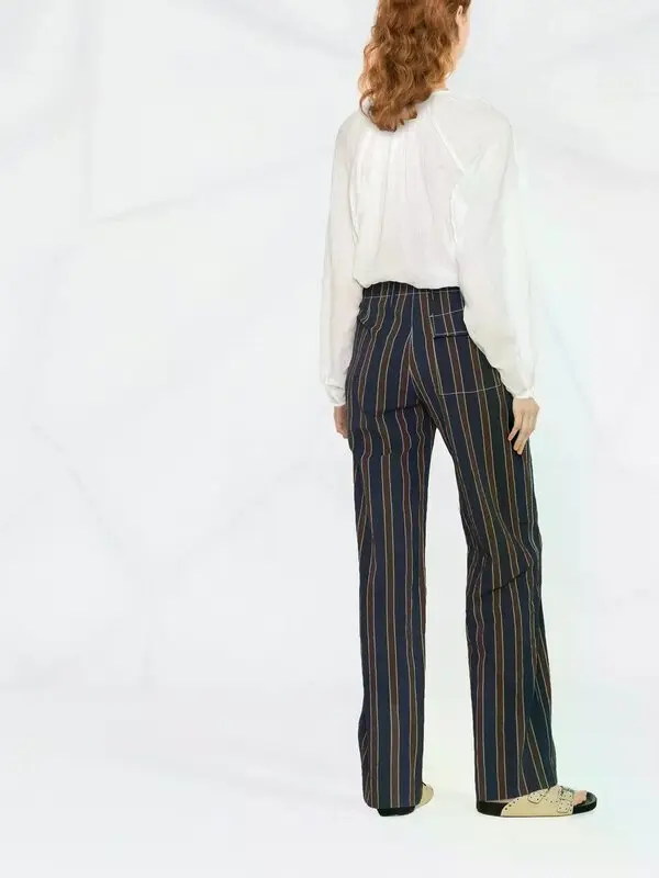 Tory Burch High-waisted Stripe-pattern Trousers