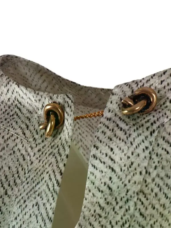 Antonelli Firenze Patterned Long Sleeve Top With Chain Detail