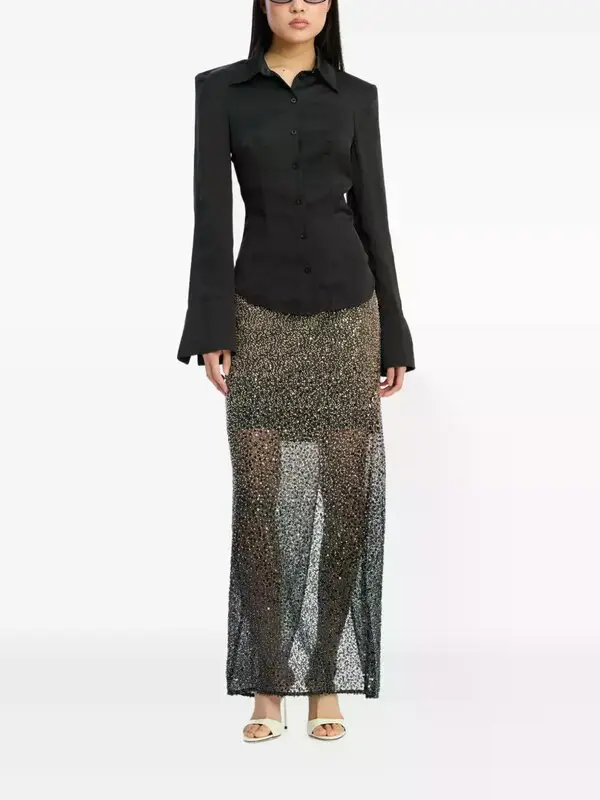 ROTATE BY BIRGER CHRISTENSEN Beaded Maxi Skirt - Black