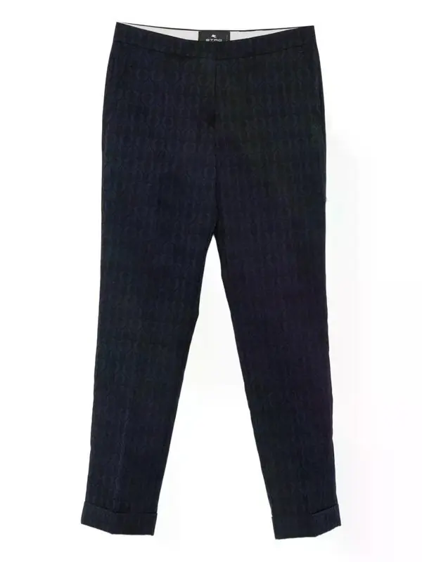 Etro Patterned Cuffed Trousers