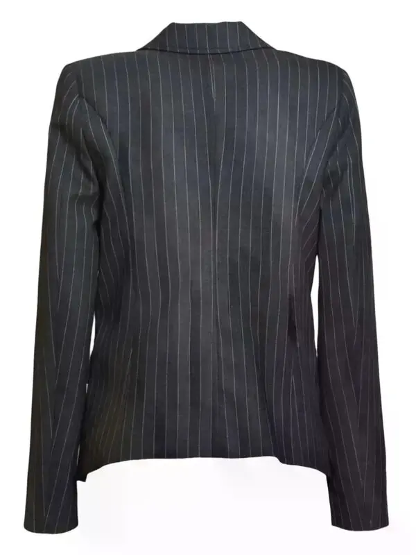 True Royal Pinstripe Pattern Double-breasted Blazer