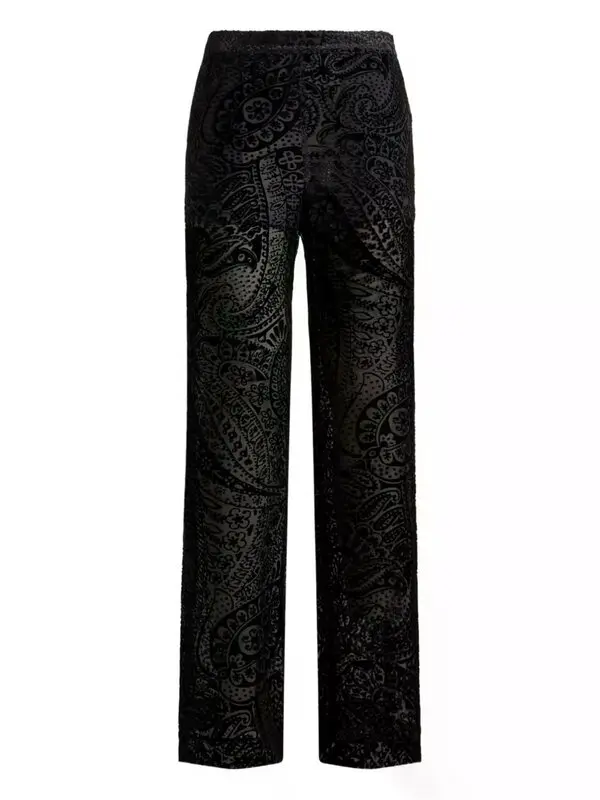 Etro Velvet Floral Trousers - Black