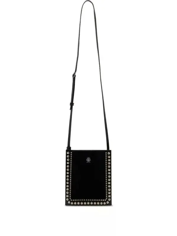 Bally Beckett Studded Leather Messenger Bag - Black