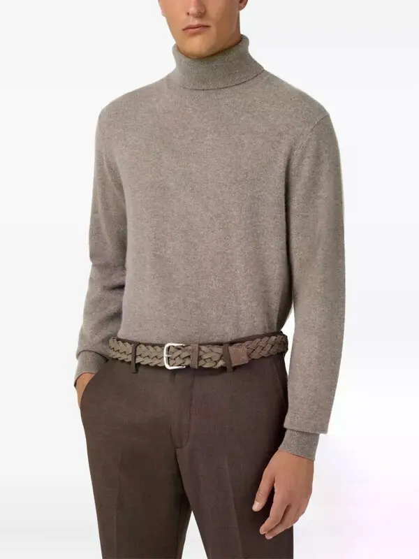 Boggi Milano Roll-neck Cashmere Sweater - Brown