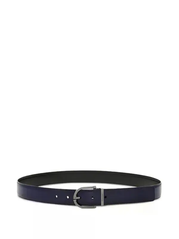 FERRAGAMO Reversible Leather Belt - Blue