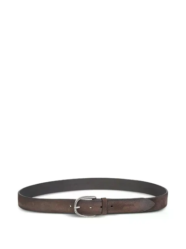 ORTIGNI Textured Belt With Buckle - Brown