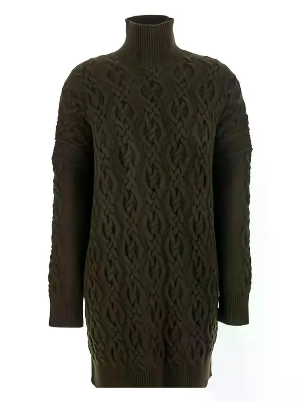 Max Mara Cable Knit Roll-neck Dress