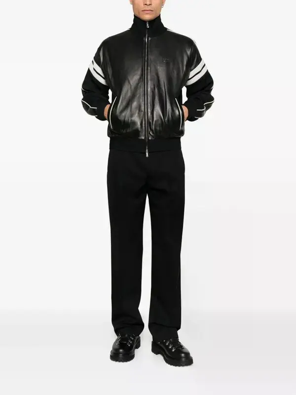 WALES BONNER Zip-fastening Leather Jacket