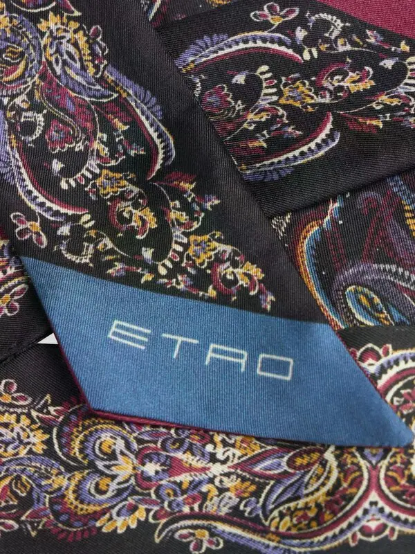 Etro Silk Paisleyina With Placed Paisley Foliage Print