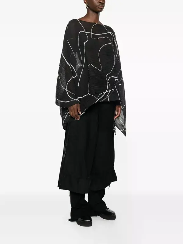 Issey Miyake Abstract-pattern Pleated Blouse