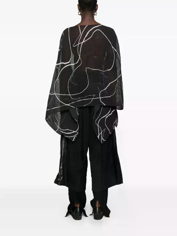 Issey Miyake Abstract-pattern Pleated Blouse