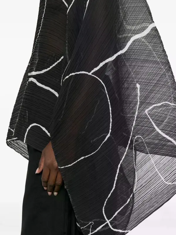 Issey Miyake Abstract-pattern Pleated Blouse