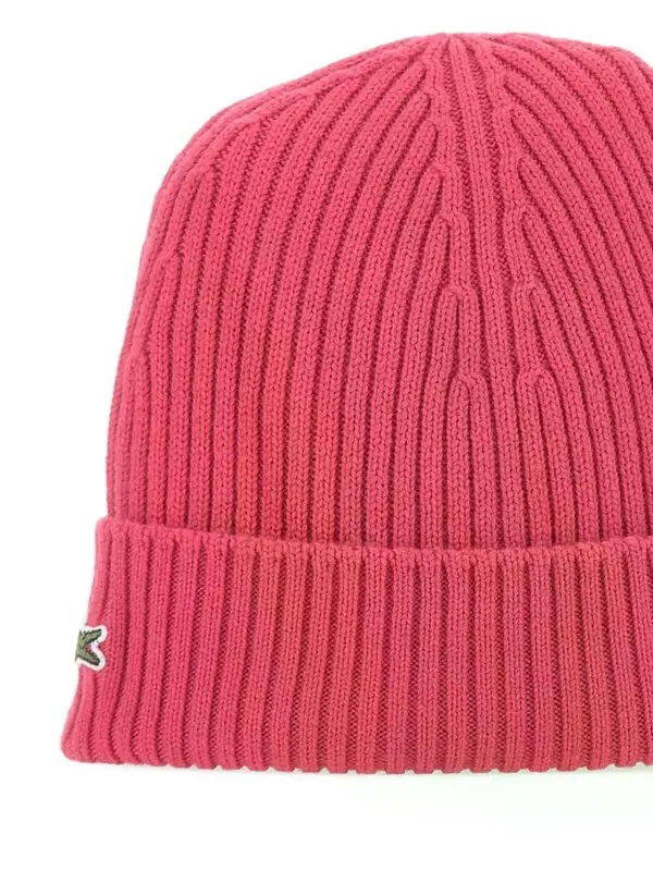 Lacoste Ribbed Logo-patch Beanie Hat