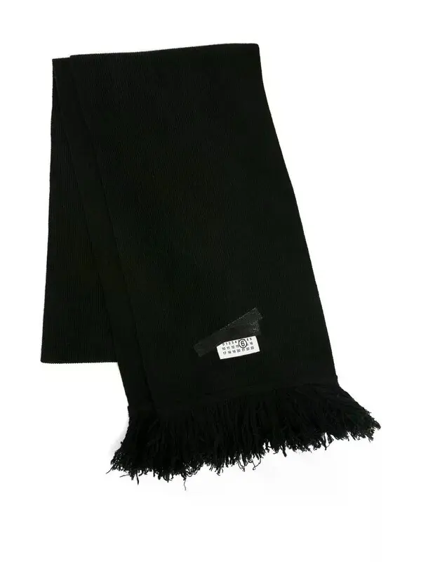MAISON MARGIELA Ribbed Fringed Scarf - Black