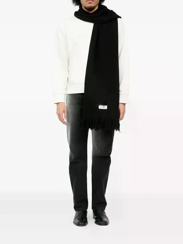 MAISON MARGIELA Ribbed Fringed Scarf