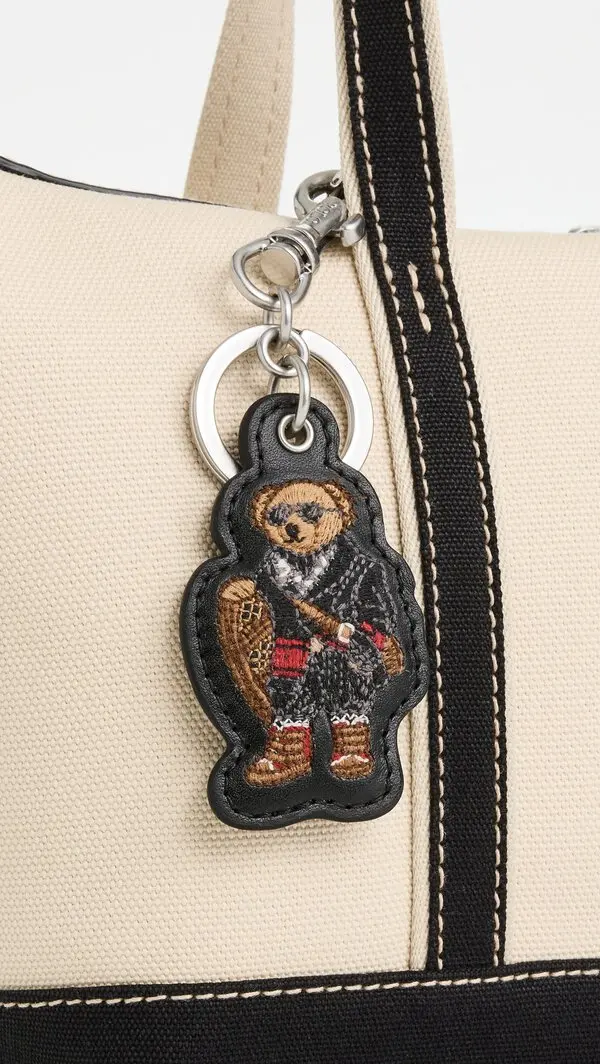 Polo Ralph Lauren Leather Holiday Bear Keyfob
