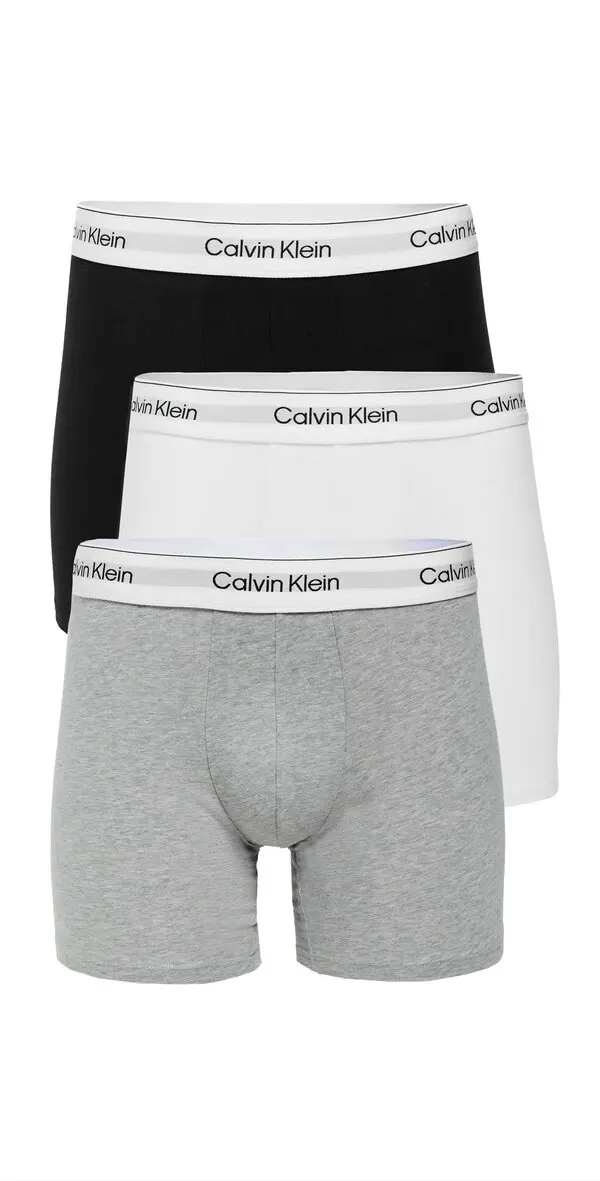 Calvin Klein Icon Cotton Stretch 3-pack Boxer Briefs - Grey Heather/white/black