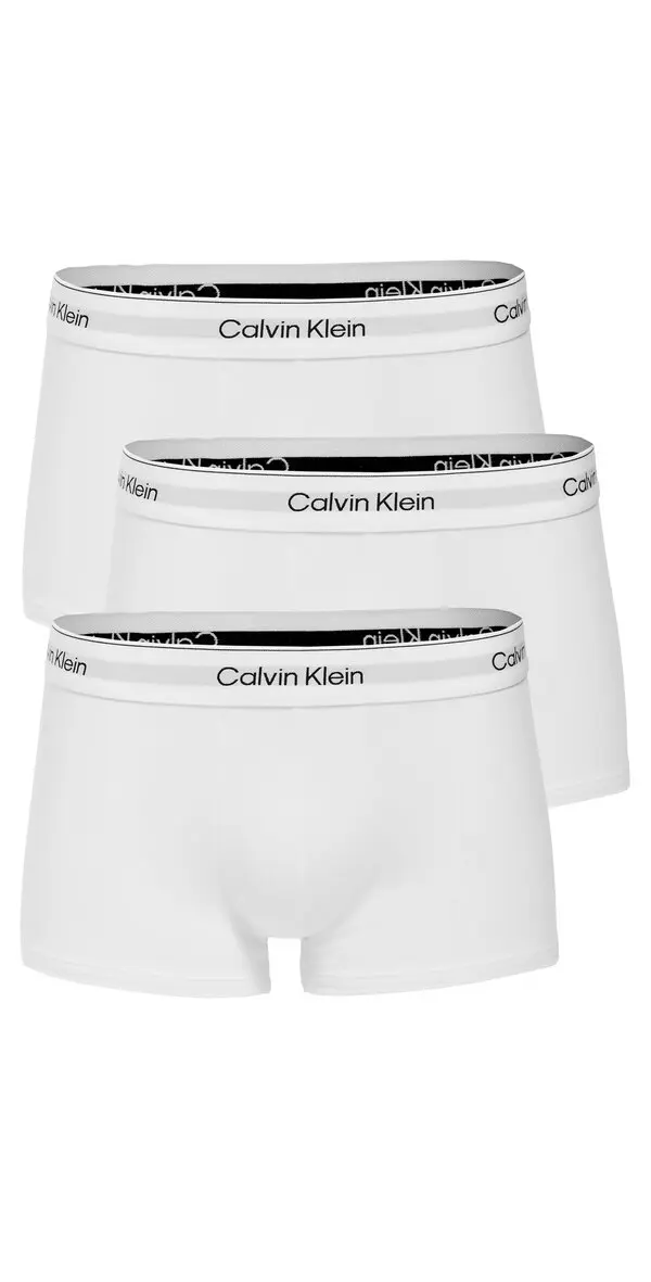 Calvin Klein Icon Cotton Stretch 3-pk Low Rise Trunks - White