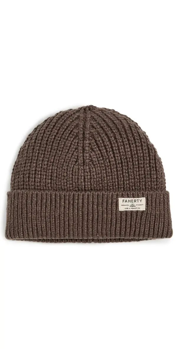 Faherty Brand Cotton Watch Beanie - Chocolate Brown