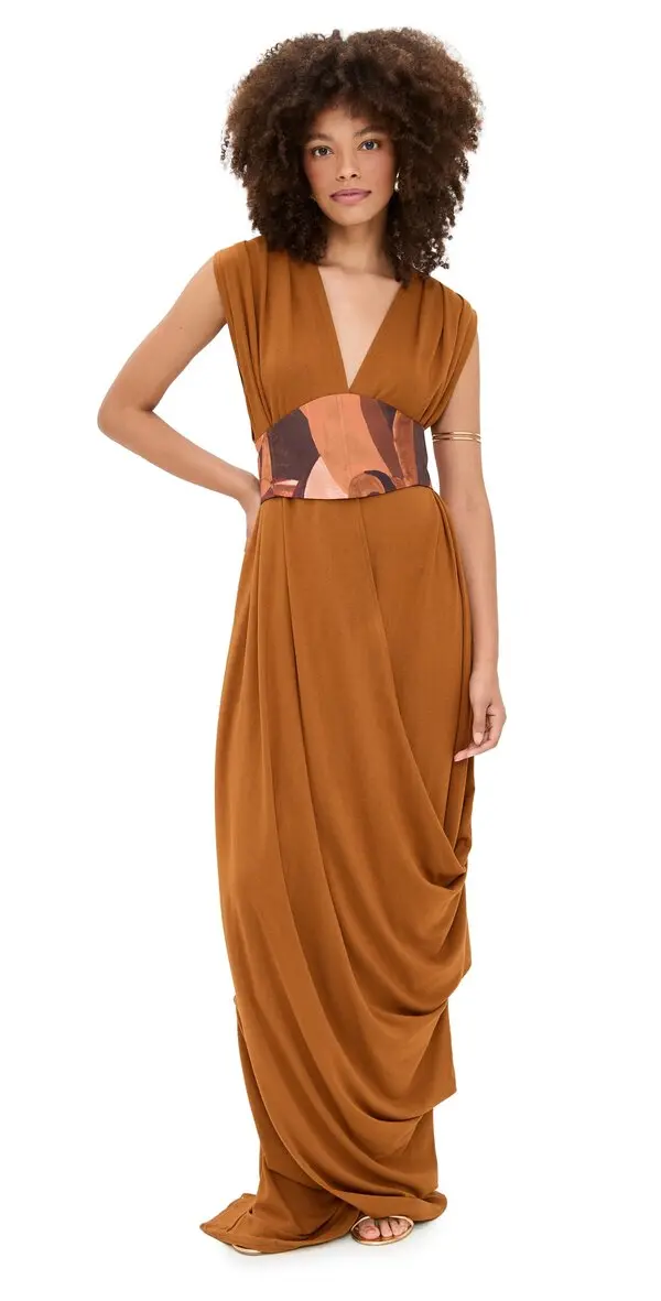 ANDREA IYAMAH Adi Knit Caftan Dress - Camel