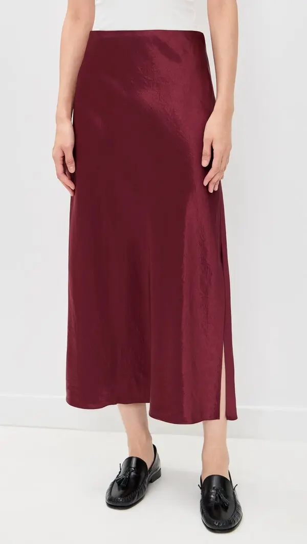 Vince Side Slit Slip Skirt