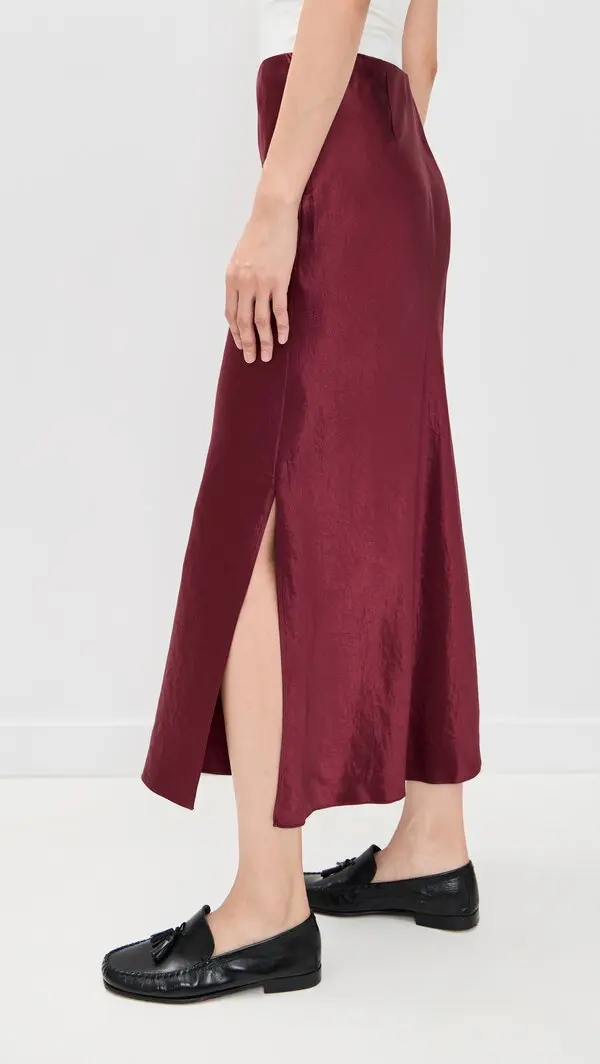 Vince Side Slit Slip Skirt