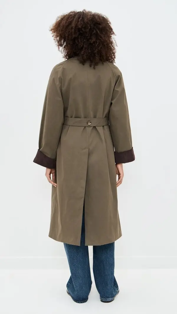 Moon River Corduroy-trimmed Trench Coat