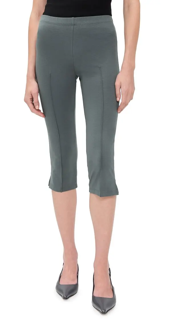 LE BOP Delilah Pinstripe Capri Pants - Gunmetal