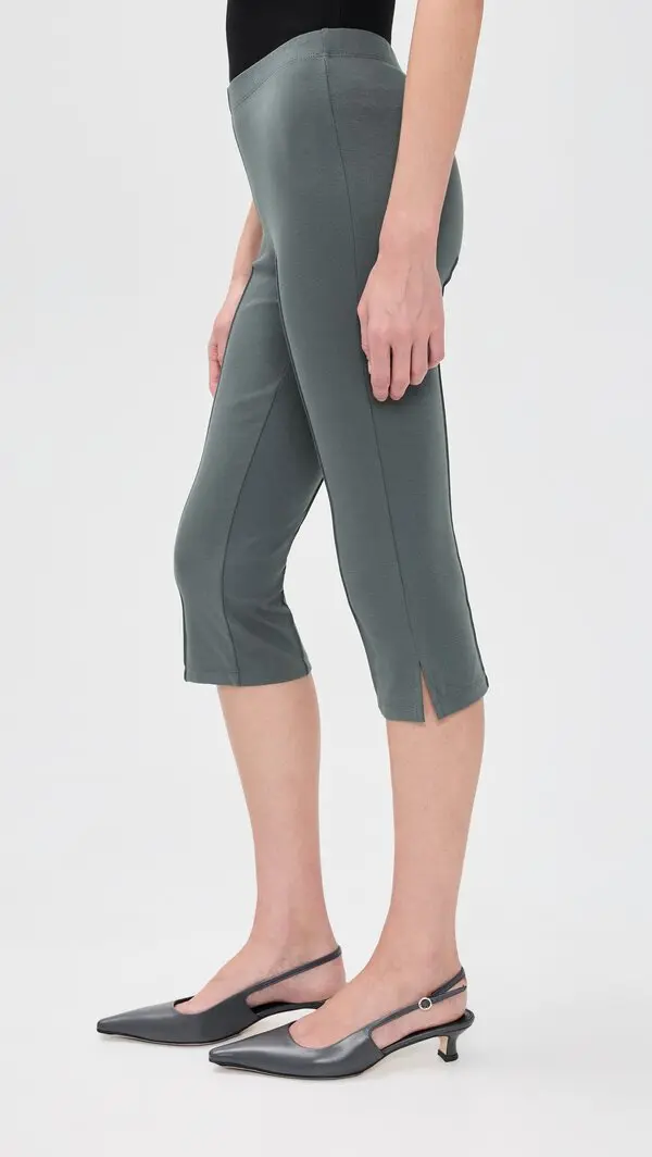 LE BOP Delilah Pinstripe Capri Pants - Gunmetal