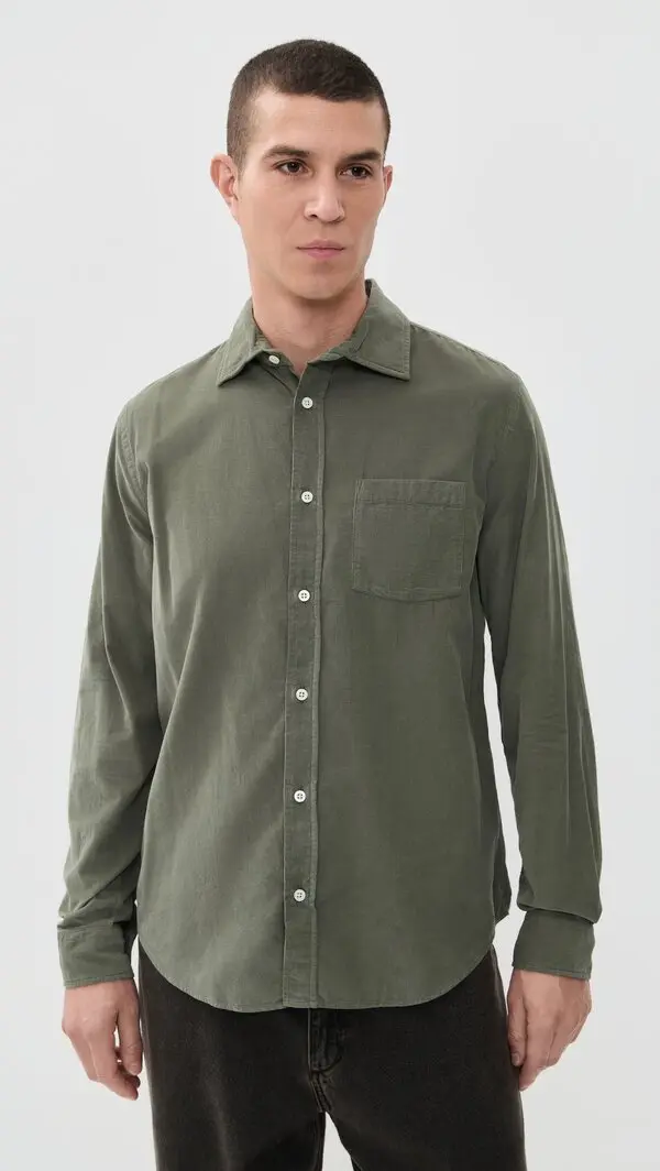 Onia Micro Corduroy Long Sleeve Button Down