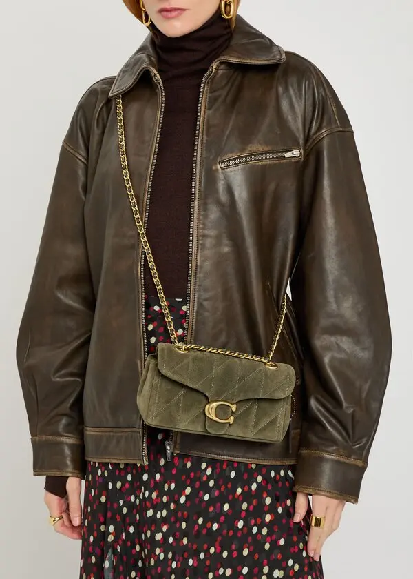 Coach Tabby 20 Quilted Suede Shoulder Bag - Olive | Editorialist