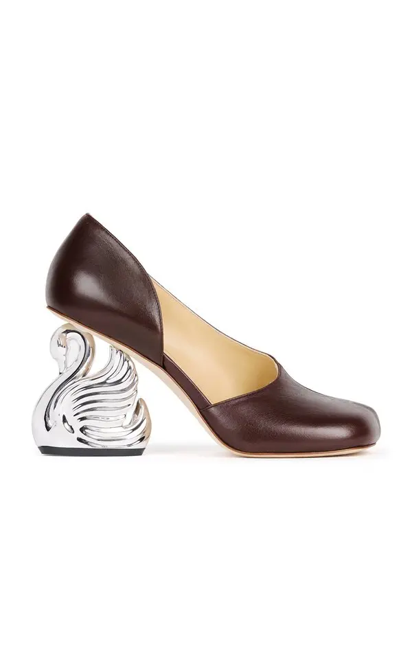 A.W.A.K.E. Mode Vesper Shoes With Sculptural Swan Heel