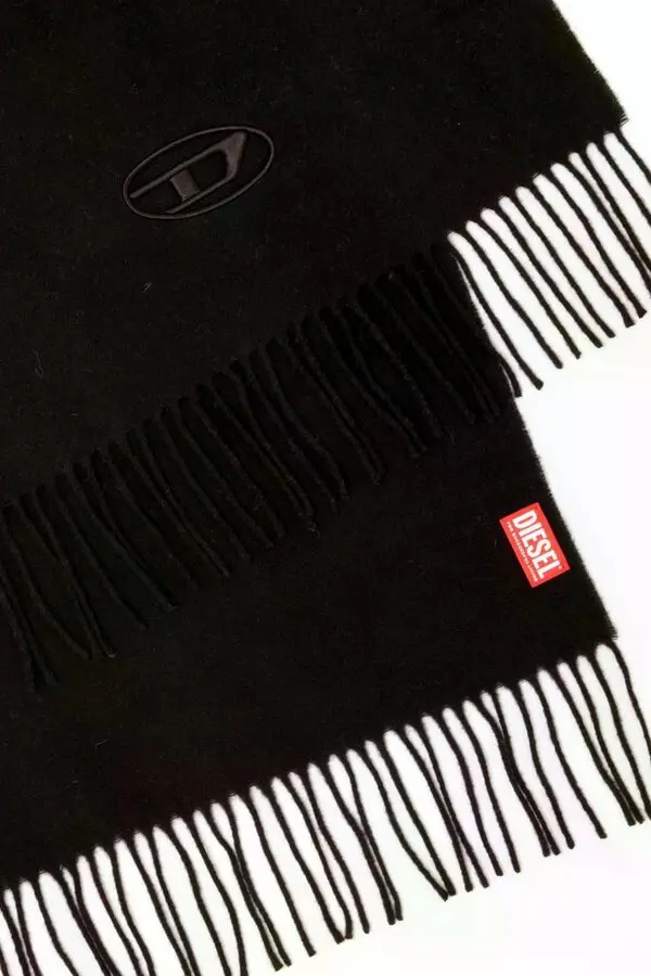 DIESEL® S-imon-d-long Fringed Scarf - Black